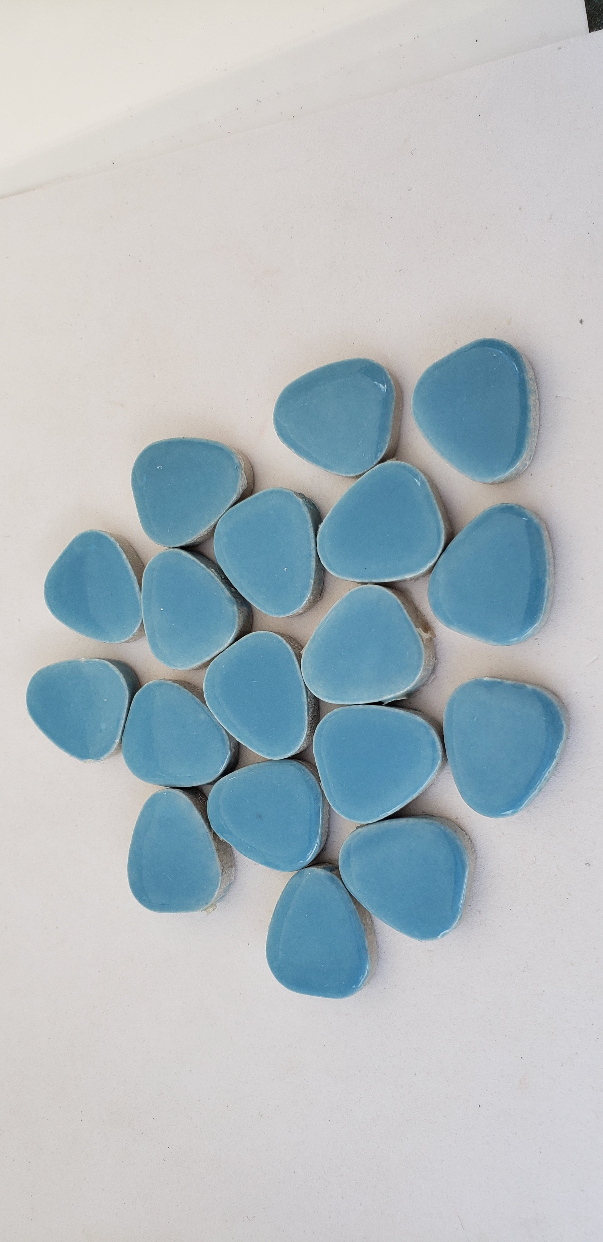 Ocean Turuiose Glazed Ceramic Pebbles | Mostly Mosaic, LLC